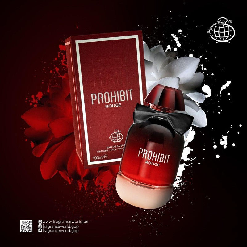 Fragrance World Prohibit Rouge Perfumed Water For Women 100ml ...